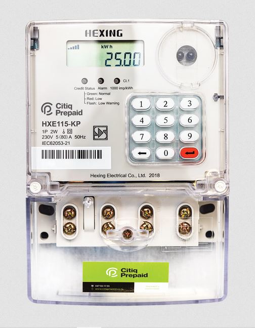 HEXING SINGLE PHASE PREPAID METER (No Comms) - SFHXW115-KP – Energy ...
